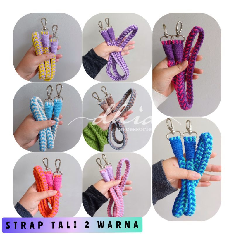 Jual Tali Strap Tas 2 Warna / Tali Strap / Tali Strap Lucu / Tali Kait ...