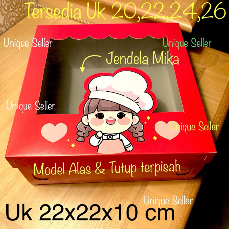 Jual [Isi10] Dus Box Kotak Hampers Merah CHEF 22x22x10 / Dus Box Kotak ...