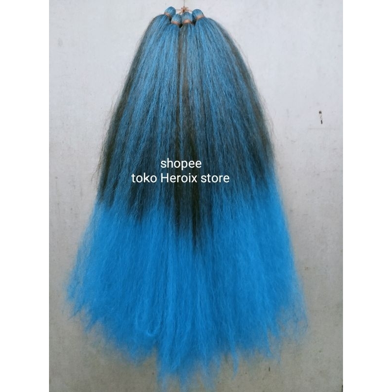 Jual Rambut cemara ombre mix 2 warna hitam biru | Shopee Indonesia
