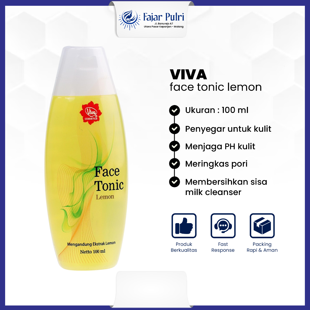 Jual Viva Face Tonic Lemon 100 Ml Penyegar Wajah Kulit Berminyak Dan ...