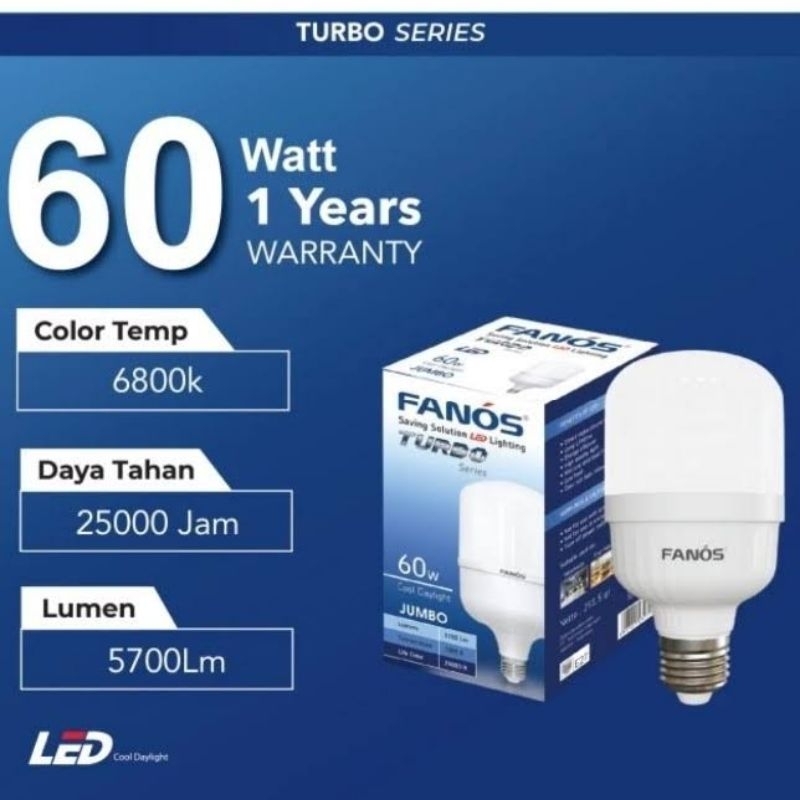 Jual Lampu Led Fanos Turbo 60 watt Jumbo | Shopee Indonesia
