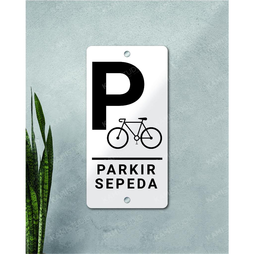 Jual TULISAN PARKIR SEPEDA 30X15 CM BAUT KACA POTRAIT/ SIGN BAUT KACA ...