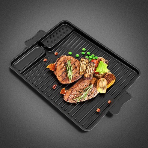 Jual Wajan BBQ Grill Pan Marble Aluminium Anti Lengket Korean Dish ...