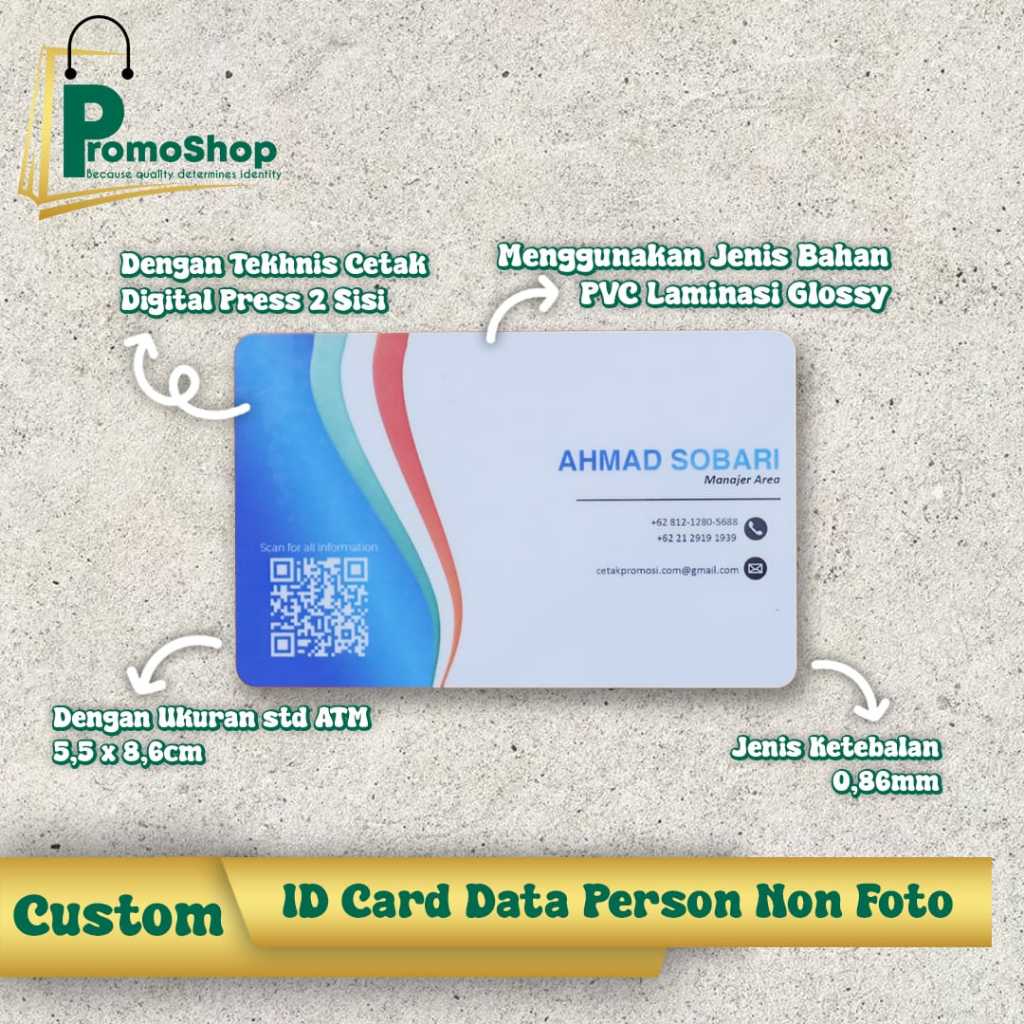 Jual ID Card Tebal Premium Name Tag KTA Free Design | Shopee Indonesia