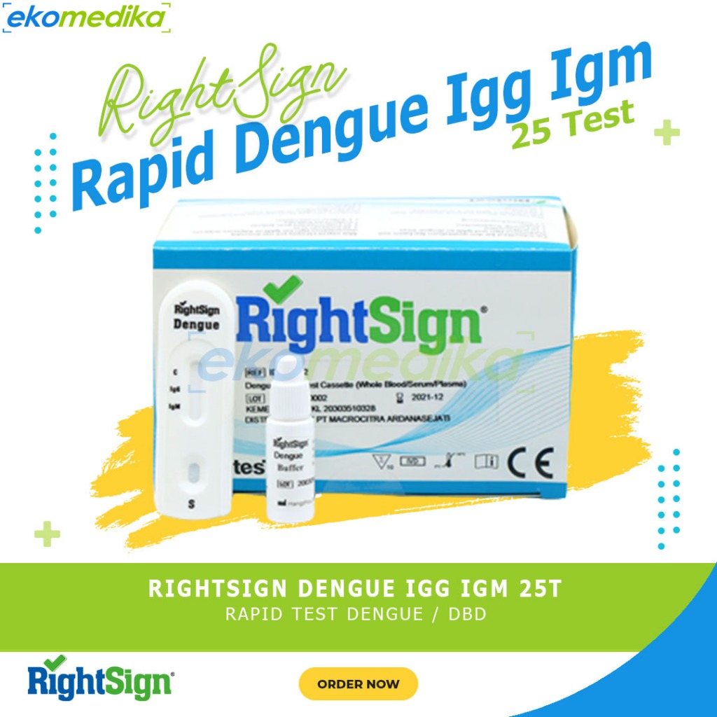 Jual Dengue Rapid WB Right Sign Dengue IgG IgM Tes Casette 10 tes ...
