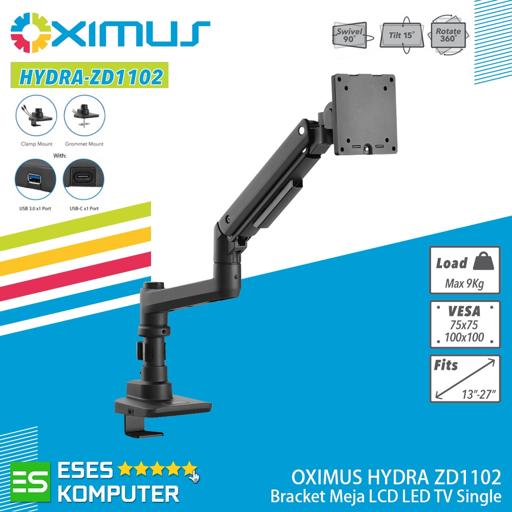 Jual Bracket Monitor OXIMUS P120 Heavy-Duty Gas Spring Monitor Single ...