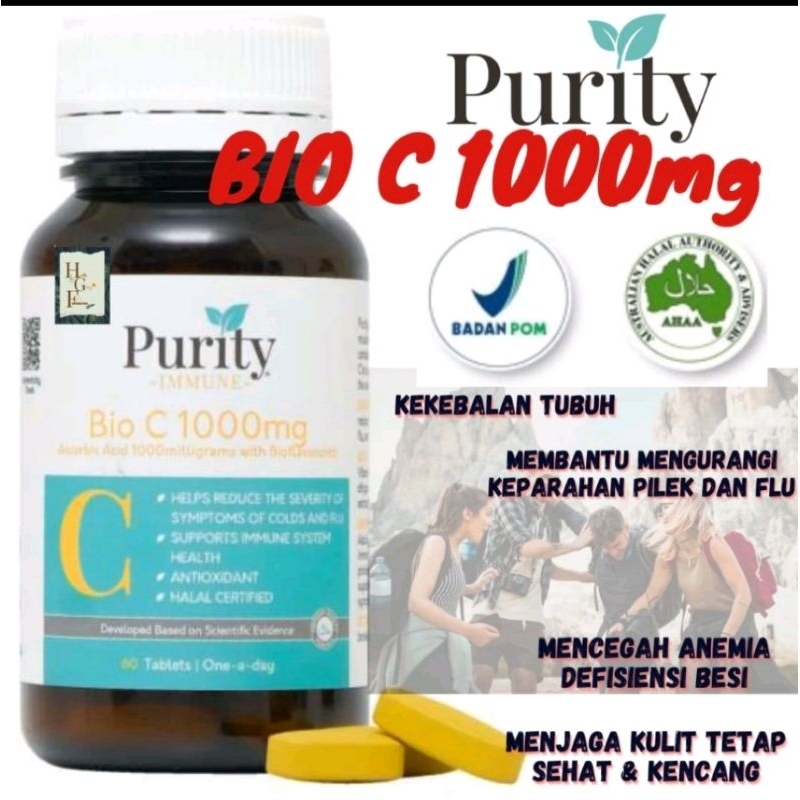 Jual Purity Bio C 1000MG Vitamin C 1000MG Daya Tahan Tubuh,Imun Aman ...