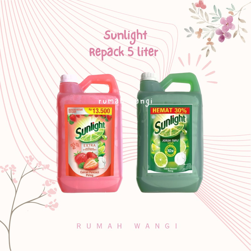 Jual 5 LITER SUNLIGHT Sabun Cuci Piring Sabun Cair Pencuci Alat Makan Sunlight | Shopee Indonesia