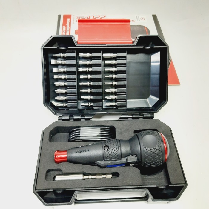 Jual Screw Driver Obeng Cordless 3.6V Set + Bit VESSEL 220 USB | Shopee ...