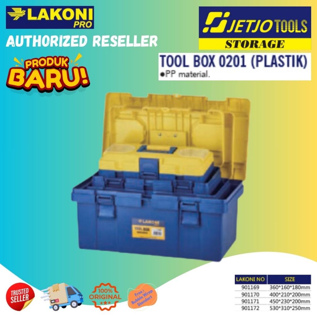 Jual Jetjo Tools Lakoni Pro 901172 Toolbox Tool Box Plastik 53x31x25 ...