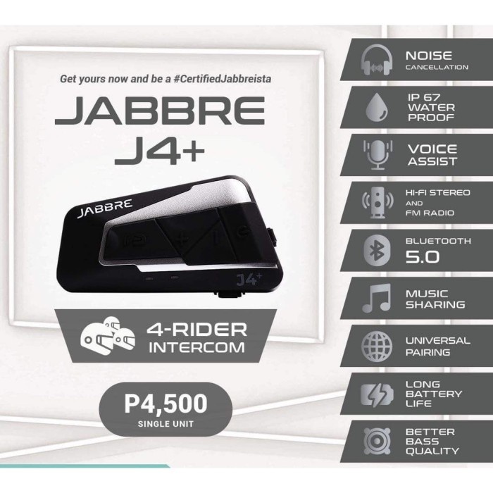 Jual Intercom Helm Bluetooth Jabbre J4 Plus | Shopee Indonesia