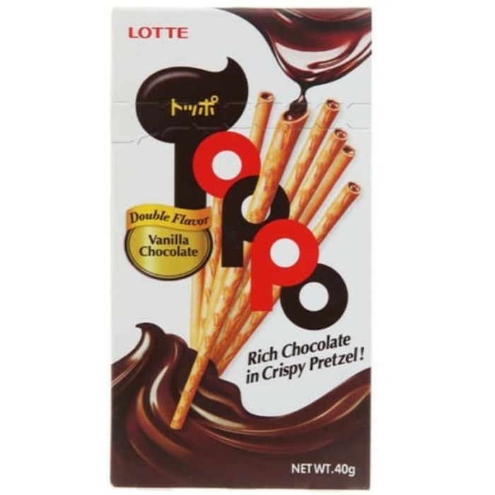 Jual LOTTE TOPPO BISKUIT VANILLA CHOCOLATE STICK - NETTO 17 GR / LOTTE ...
