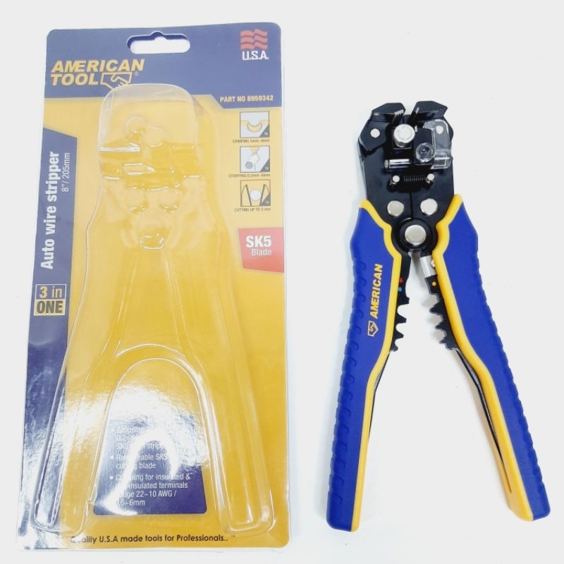 Jual AMERICAN TOOL Tang Kupas Kabel Auto / Wire Stripper Auto 8" 3 IN 1 ...