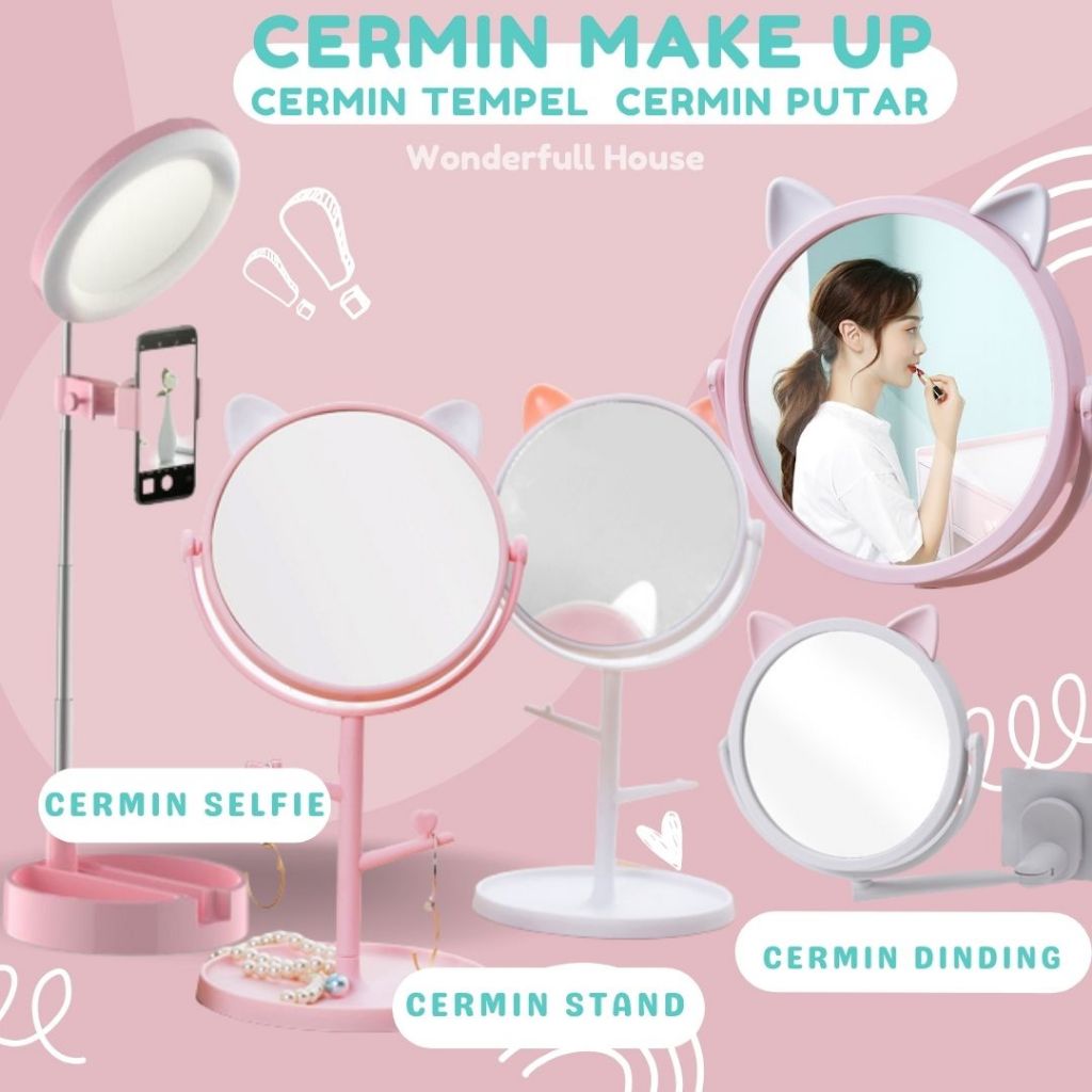 Jual Selfie Ring Light Cermin LED Kaca Make Up Cermin Dinding Stand ...