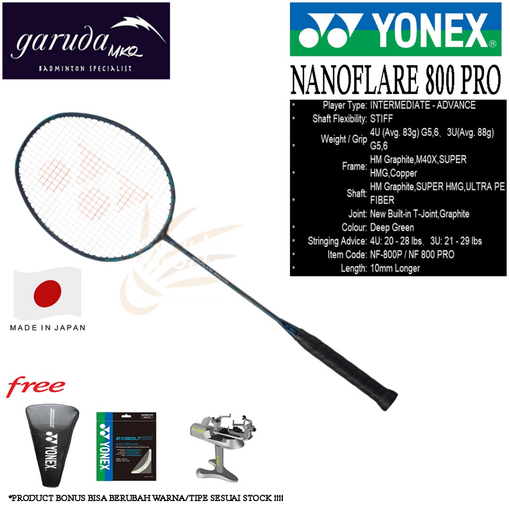 Jual RAKET BADMINTON YONEX NANOFLARE 800 PRO / YONEX NF 800 PRO DEEP GREEN | Shopee Indonesia