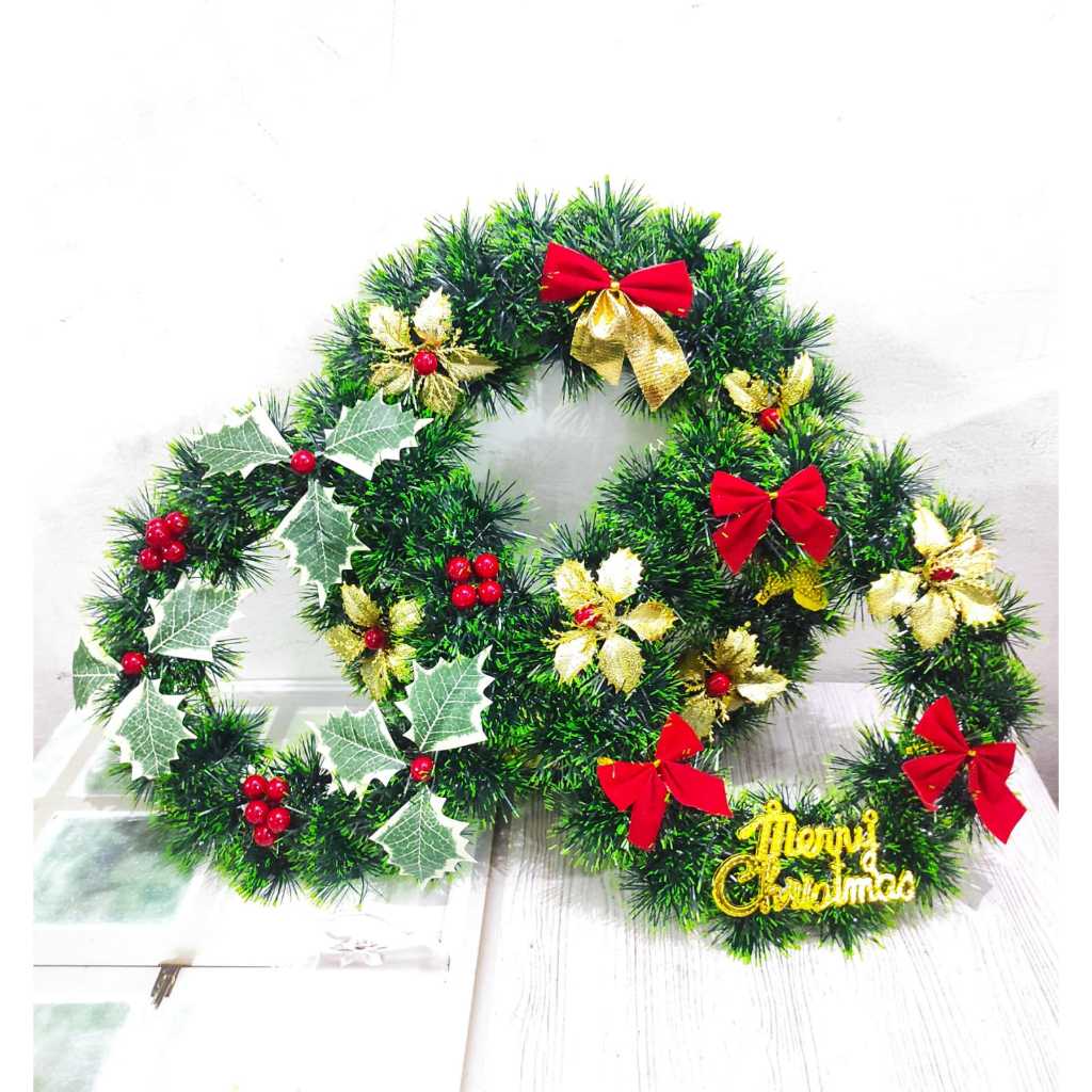 Jual Krans Natal Hiasan Dekorasi Pintu Natal / Kran Natal 30 cm Hiasan ...