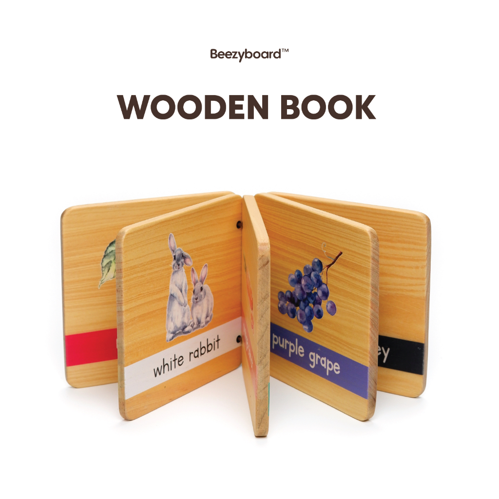 Jual Beezyboard - Wooden Color Book - mainan tummy time/mainan belajar ...