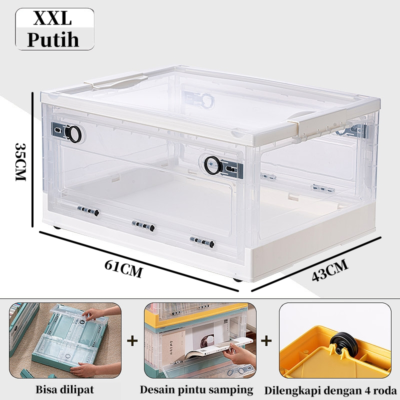 Jual Foldable Storage Box Transparant Large Box Tempat Baju /Mainan ...