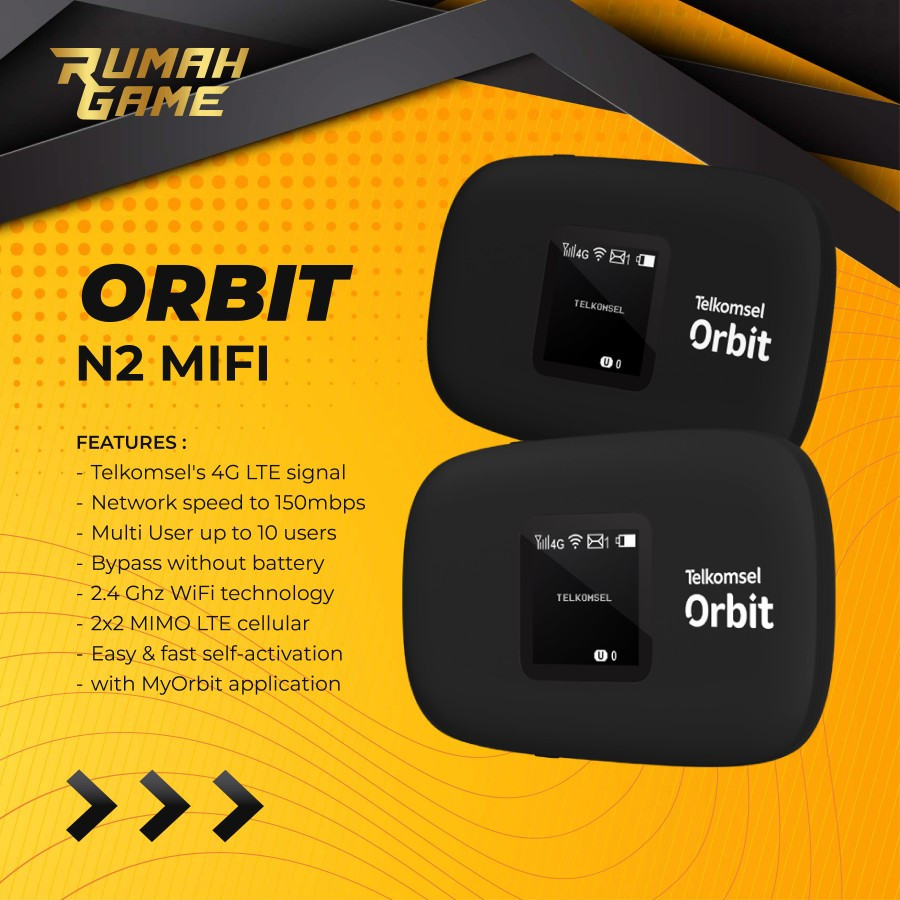 Jual Telkomsel Orbit Mifi N2 Portable Modem Wifi 4G High Speed Free ...