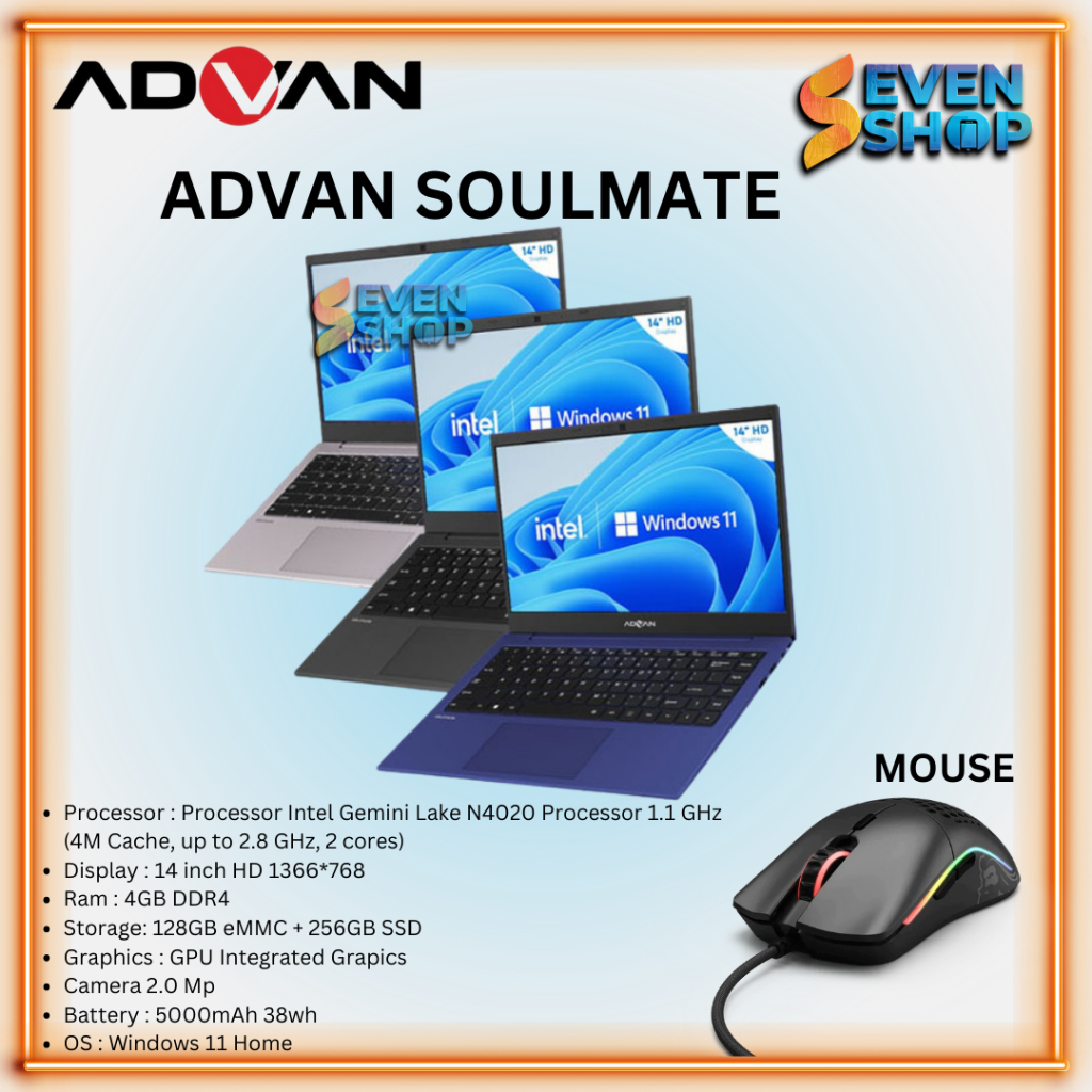 Jual TERMURAH LAPTOP ADVAN SOULMATE free BAGPACK/TAS RANSEL GARANSI ...