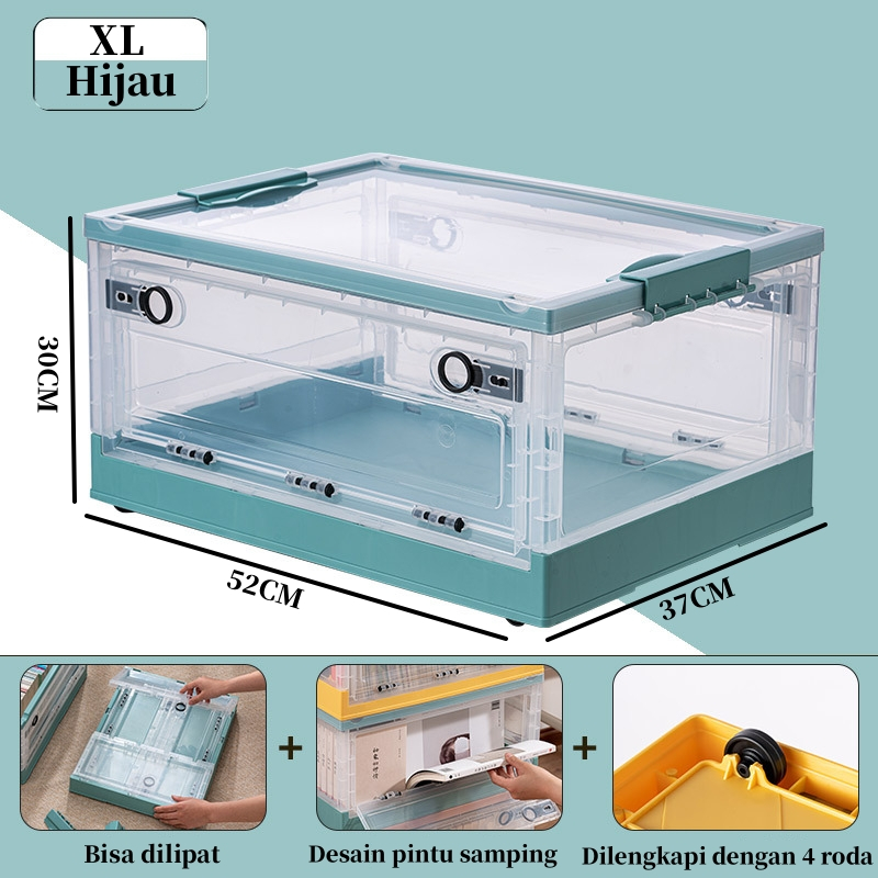 Jual Foldable Storage Box Transparant Large Box Tempat Baju /Mainan ...