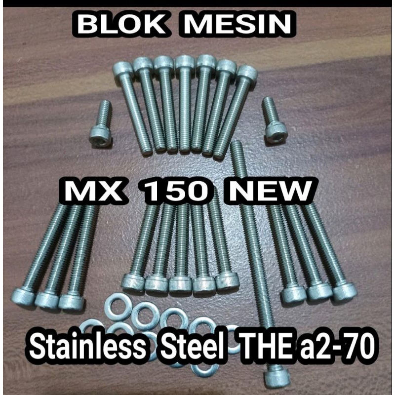Jual Baut Mesin Blok Set Bak Kopling Block Yamaha Mx 150 New L Stainless | Shopee Indonesia