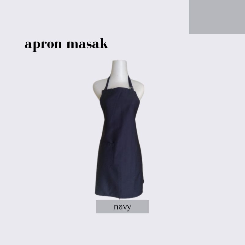 Jual Apron Celemek Koki Polos Drill Navy | Shopee Indonesia