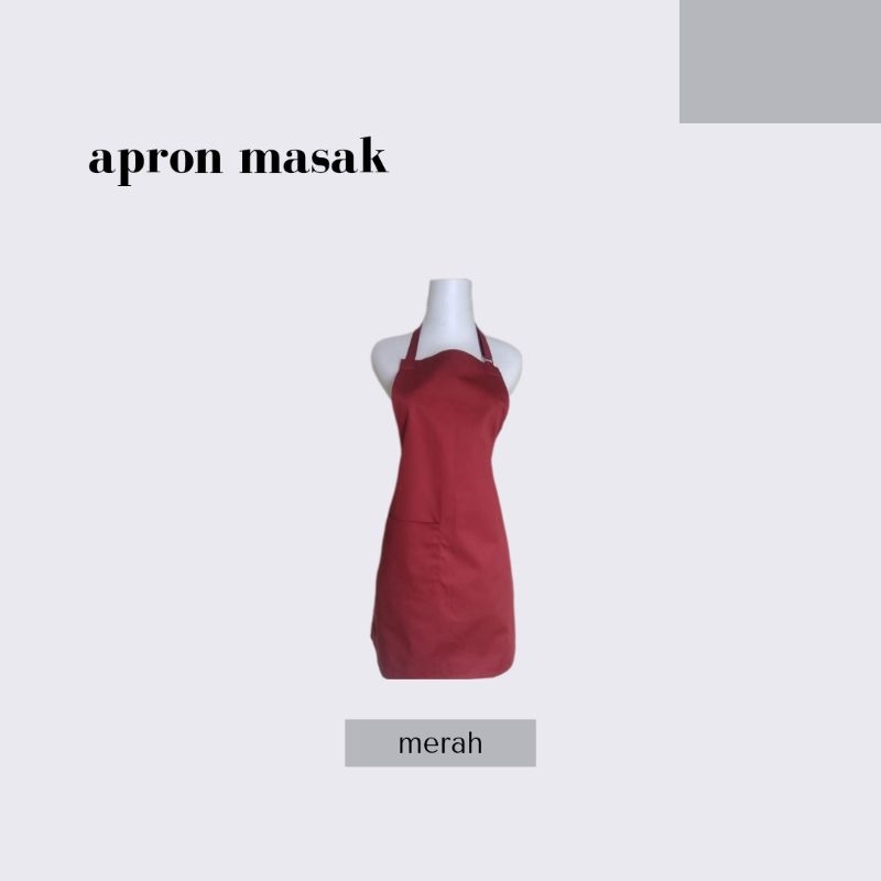Jual Apron Celemek Waiters Polos Drill Merah | Shopee Indonesia
