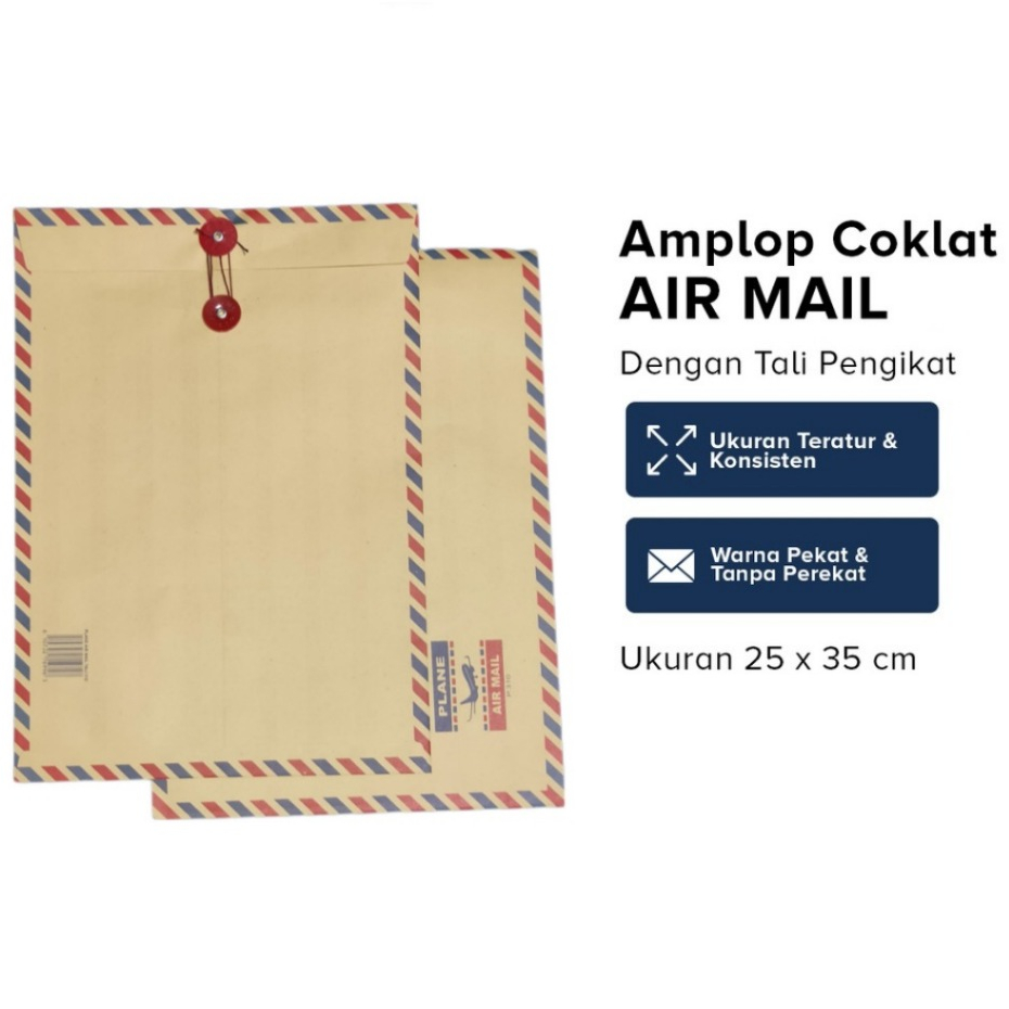 Jual AMPLOP COKLAT AIR MAIL TALI 310/ AMPLOP TALI | Shopee Indonesia