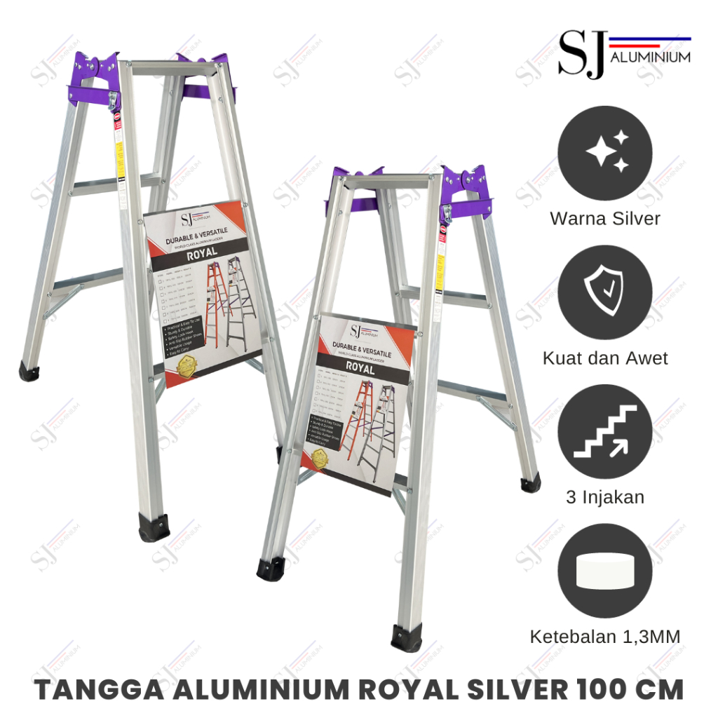 Jual ROYAL - Tangga Lipat Aluminium Ladder Silver / Multifungsi ...