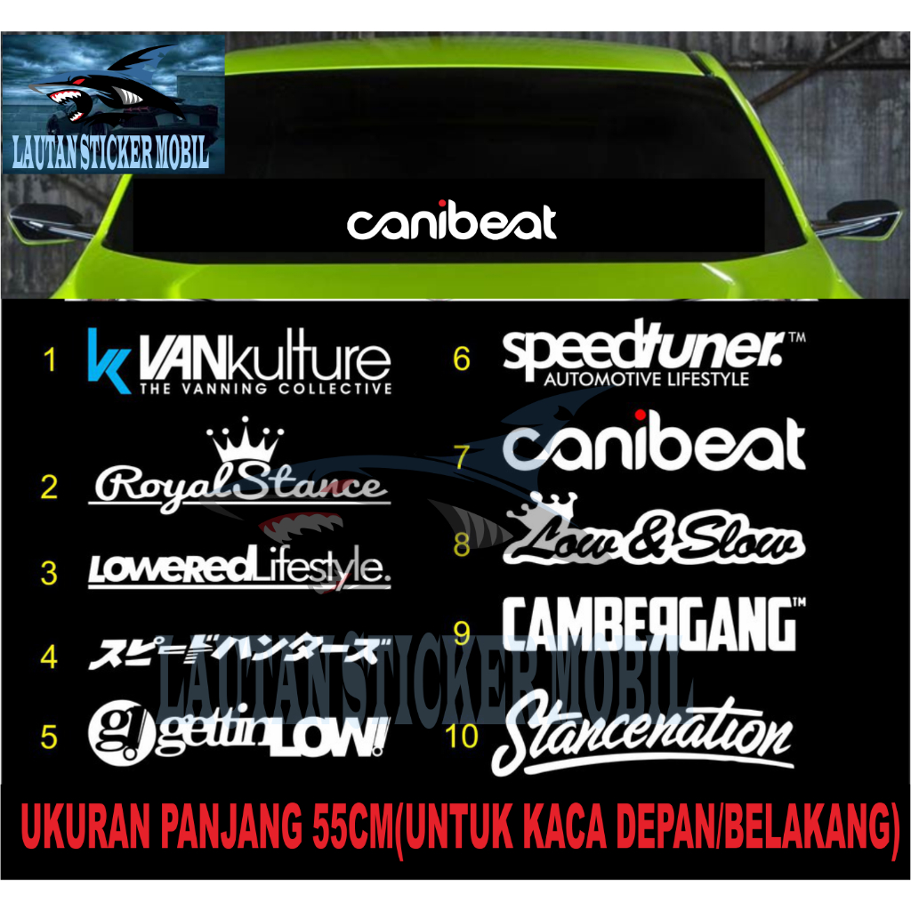 Jual stiker Canibeat speedtuner untuk kaca depan mobil cutting sticker ...