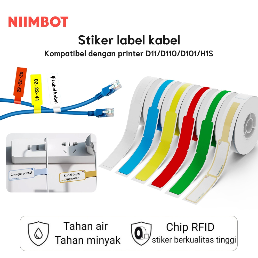 Jual NIIMBOT D11/D110/D101 Kertas Stiker Label Kabel untuk Menandai ...