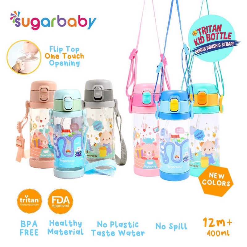 Jual SUGARBABY TRITAN Kid Bottle With Strap 400ml | Botol Minum Anak Sugar Baby TKB400 ...