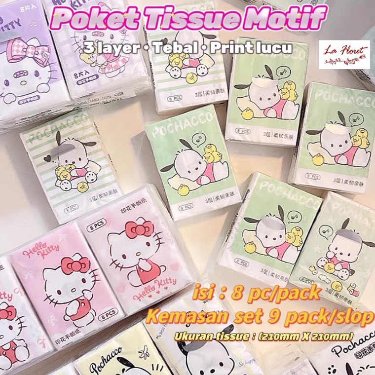 Jual VIRAL Tisu poket Bermotif lucu / Mini cute Facial printed tissue ...