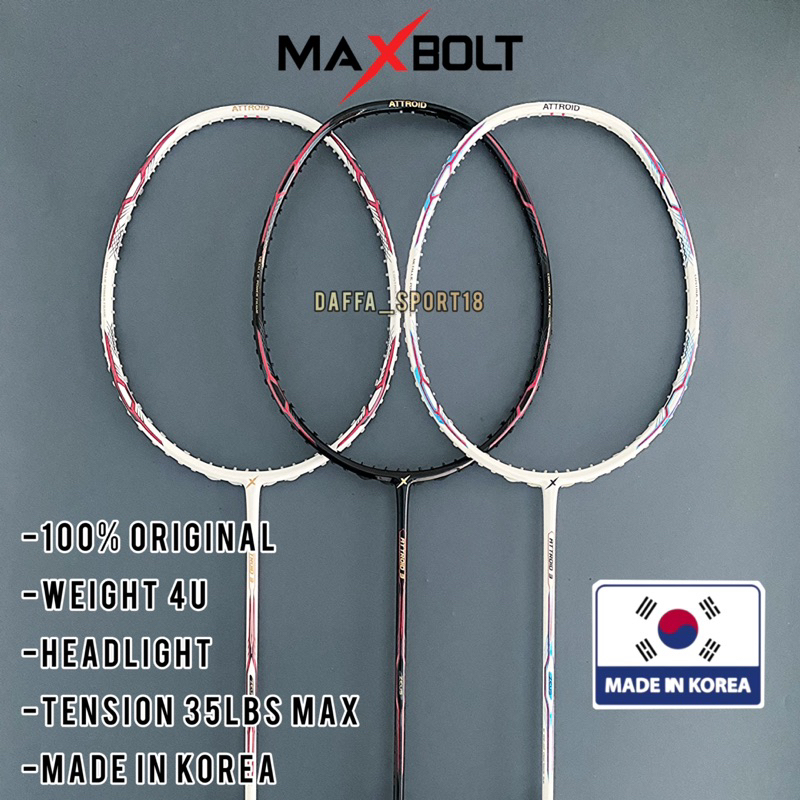 Jual Raket Badminton Maxbolt Attroid 3 Zeus Original 35 Lbs Siap Pakai ...