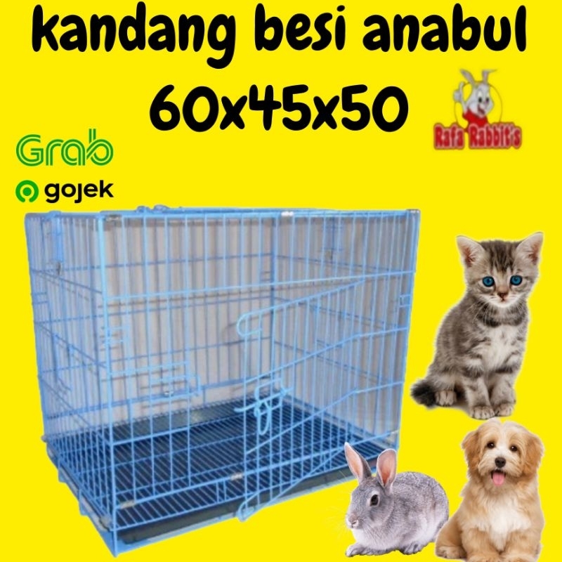 Jual Kandang kucing 60x45x50 kandang kucing murah besi tebal warna ...