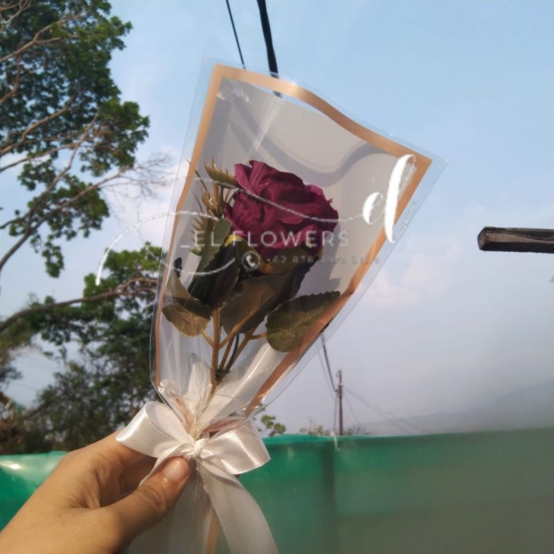 Jual single rose | buket 1 tangkai bunga mawar cocok untuk hadiah ...