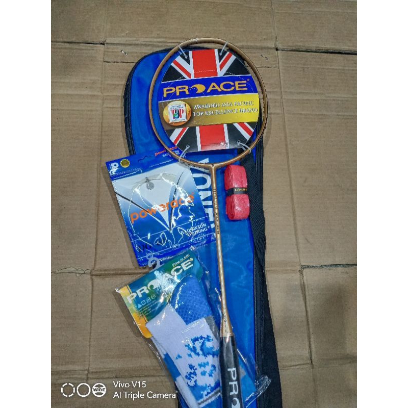 Jual Raket Badminton Pro Ace Serie Titanium Maximum Original Full Set ...
