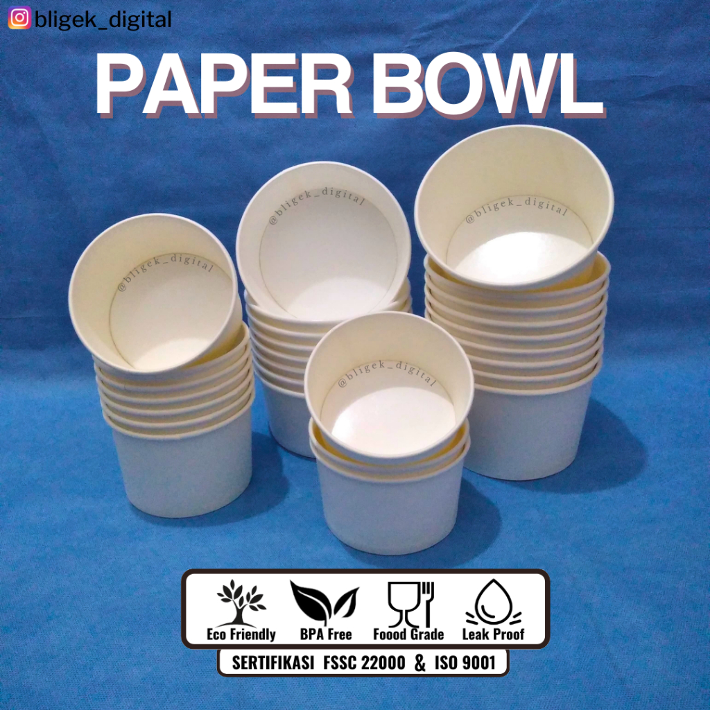 Jual Paper Bowl / Rice Bowl / Mangkok Kertas PUTIH | Shopee Indonesia
