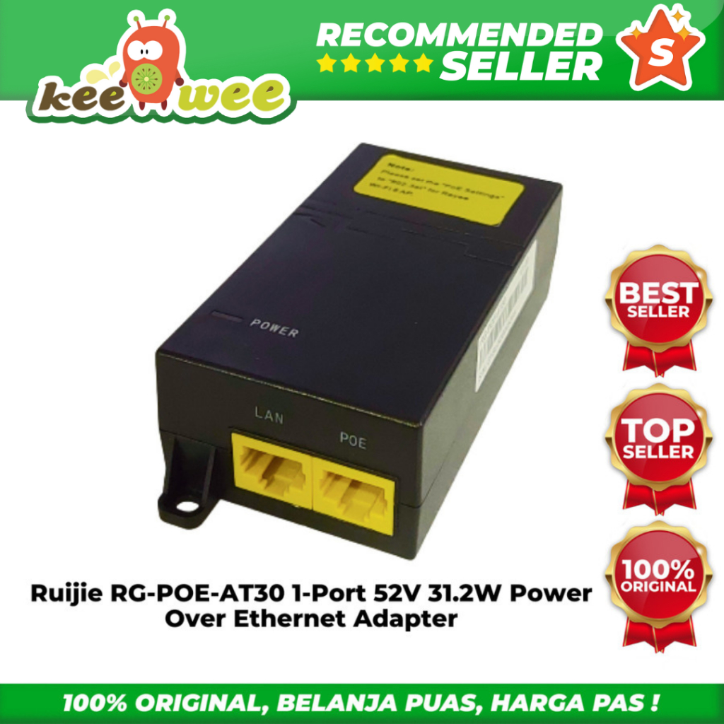Jual Ruijie RG-POE-AT30 1-Port 52V 31.2W Power Over Ethernet Adapter | Shopee Indonesia