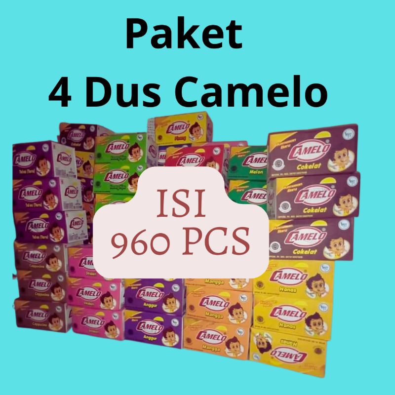 Jual Paket 4 dus Camelo isi 960 pcs rasa campur | Shopee Indonesia