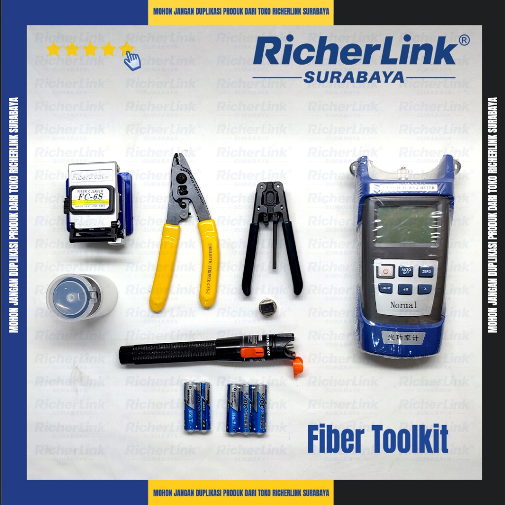 Jual FTTH Tool Kit Set Lengkap OPM VFL Cleaver FO Fiber Optik Tool Kit ...