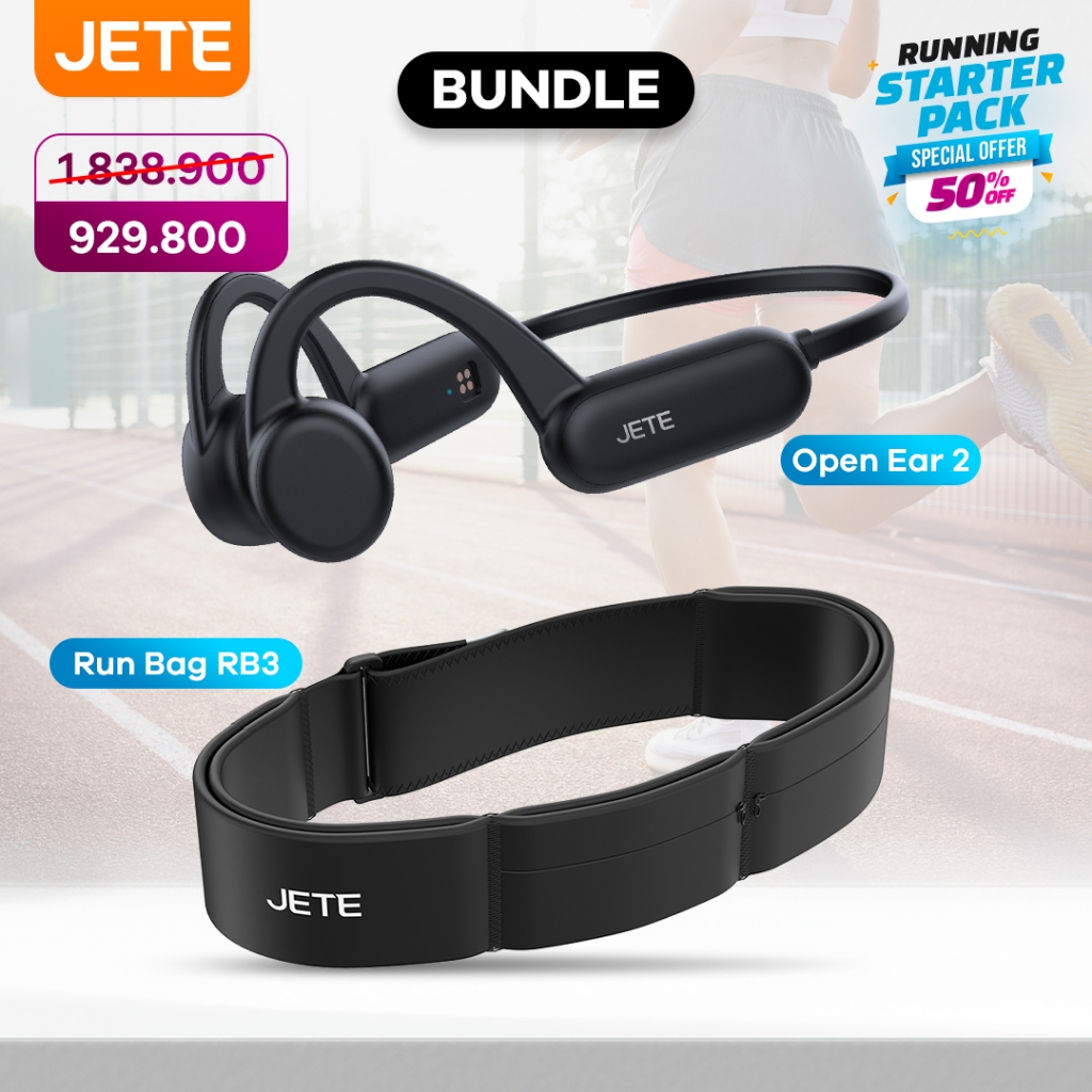 Jual Bundling Headset Bluetooth JETE Open Ear 2 Bone Conduction + Run ...