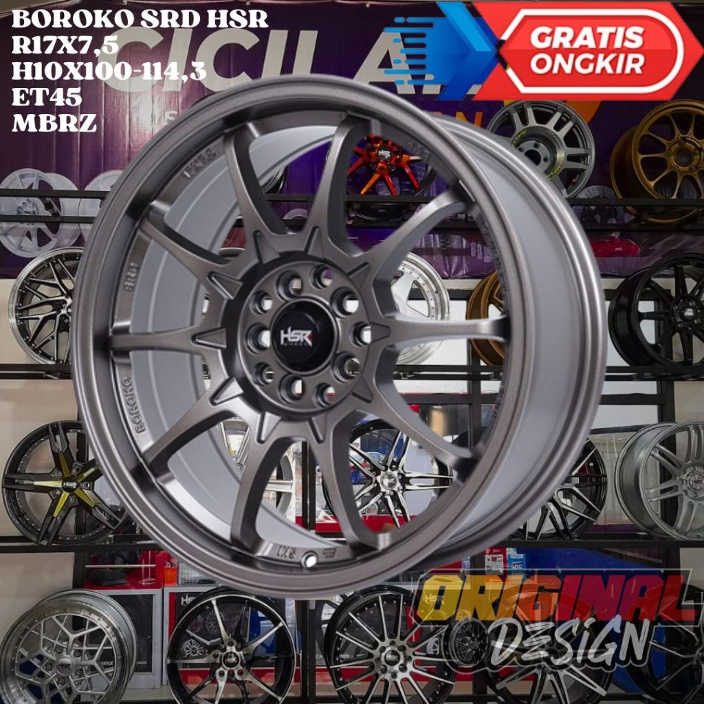 Jual Velg Mobil Ring 17 HSR SRD R17 LEBAR 7,5 BAUT 5 PCD 100/114,3 ET45 BRONZE | Shopee Indonesia