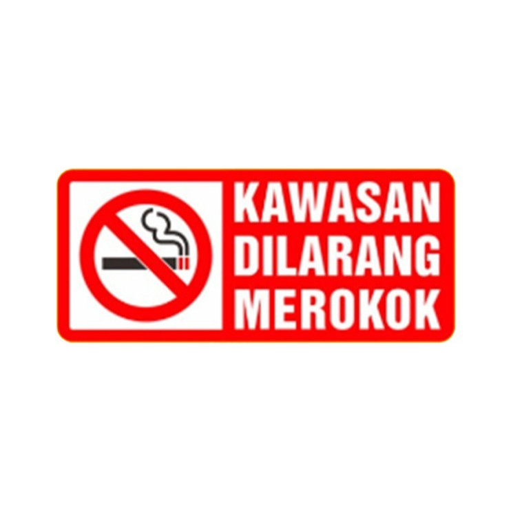 Jual Sticker Vinyl Stiker Sign Kawasan Dilarang Merokok 30 x 10 cm ...