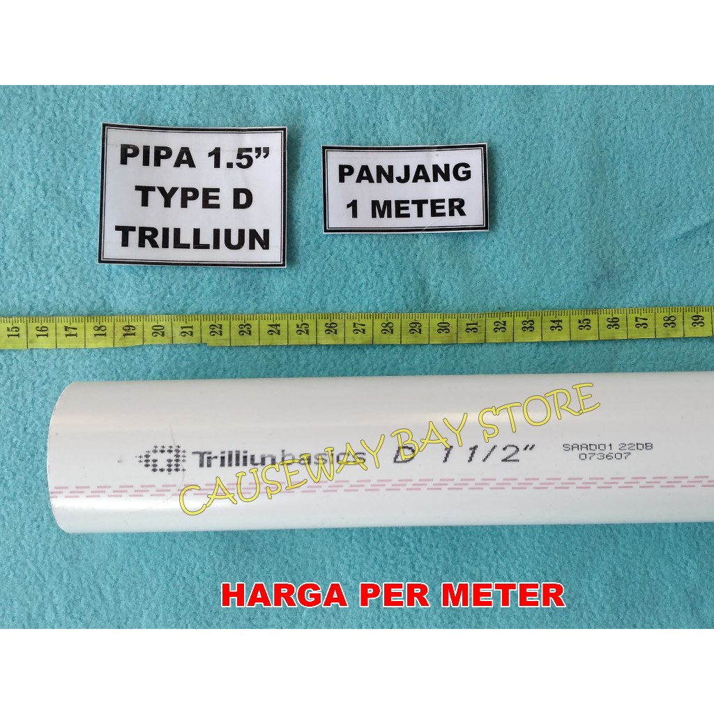 Jual PIPA PVC 1 1/2 INCH D TRILLIUN PUTIH 1 METER | Shopee Indonesia