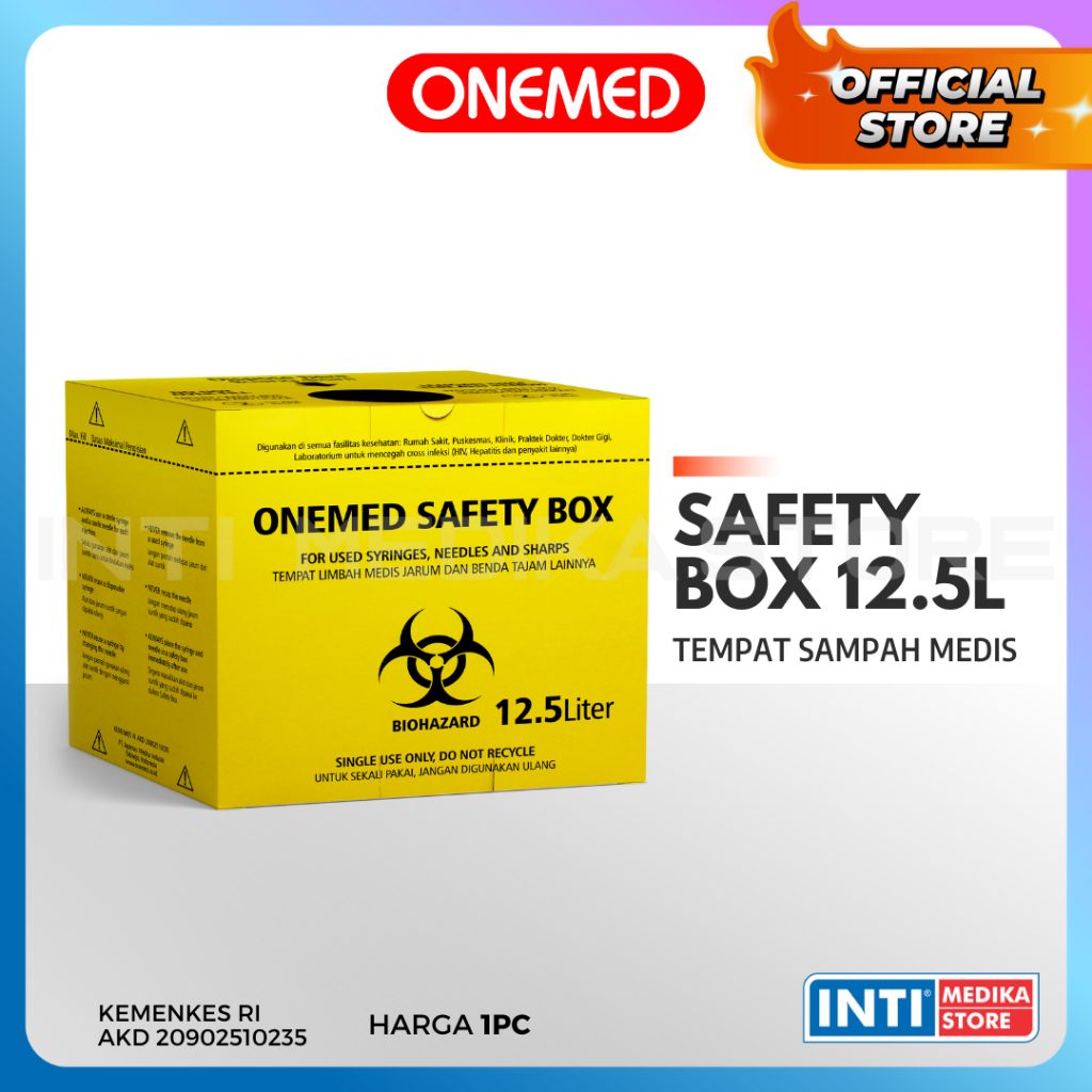 Jual ONEMED - Safety Box 12,5 Liter | Tempat Sampah Medis | Shopee Indonesia