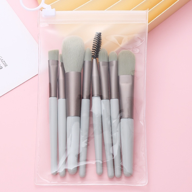 Jual HM104 Kuas Make Up 8Pcs + Pouch Kuas Set Make Up 8pcs Set Mini ...