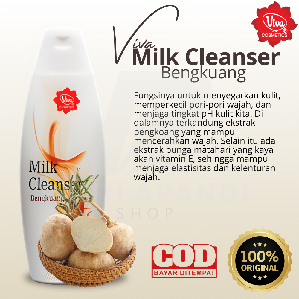 Jual Viva Milk Cleanser Air Mawar Face Tonic Green Tea Pembersih Dan ...