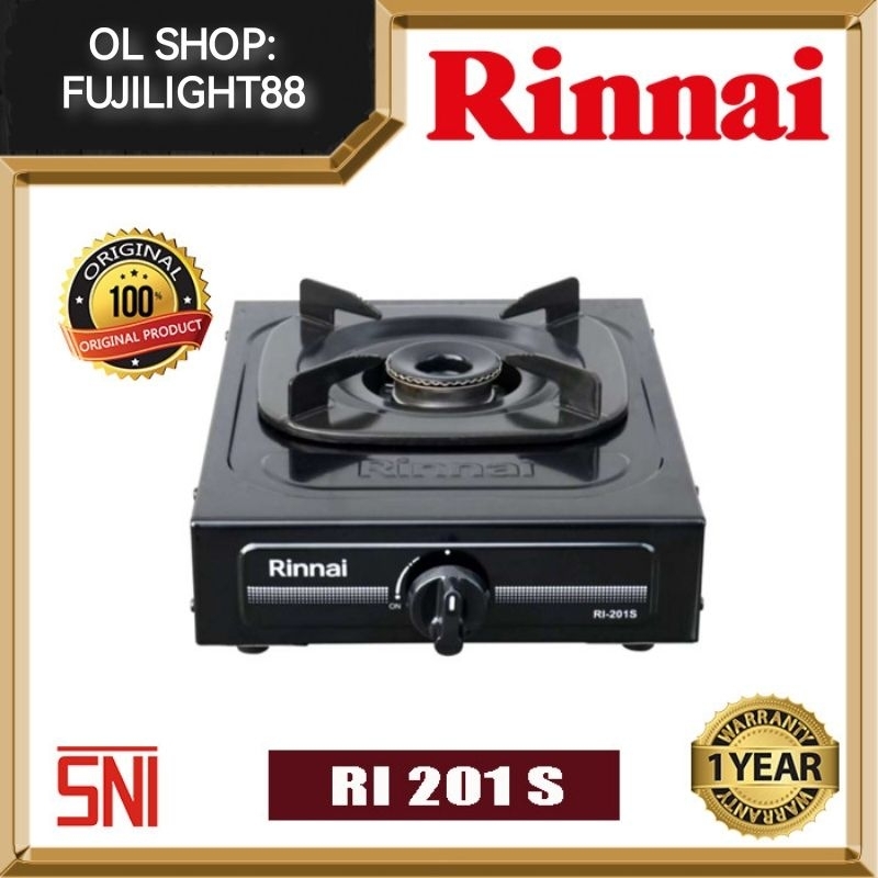 Jual Kompor Gas Rinnai Ri-201S, 1 Tungku Ceflon + Burner Ceramic Coated ...